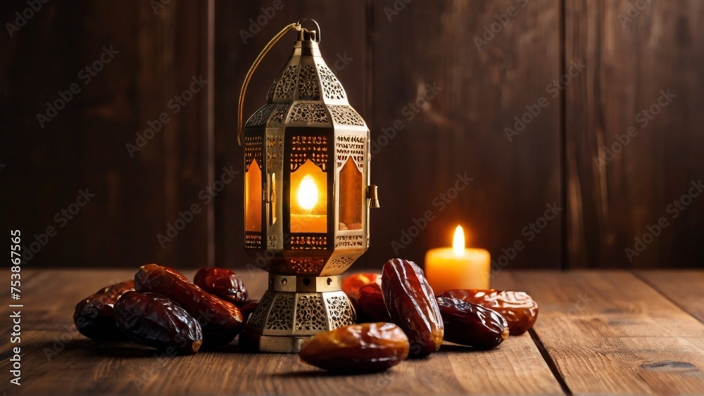 Traditional Islamic calligraphy, Ramadan, Arabic style, lantern, moon ...