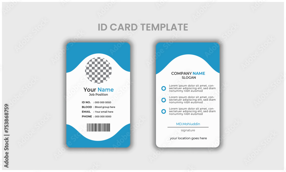 Creative Professional ID Card Design. Corporate Id card design ...