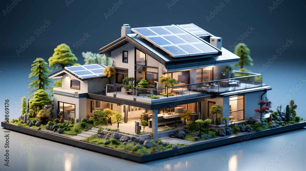 3D Floor plan of a home, 3D illustration. Open-concept living apartment ...