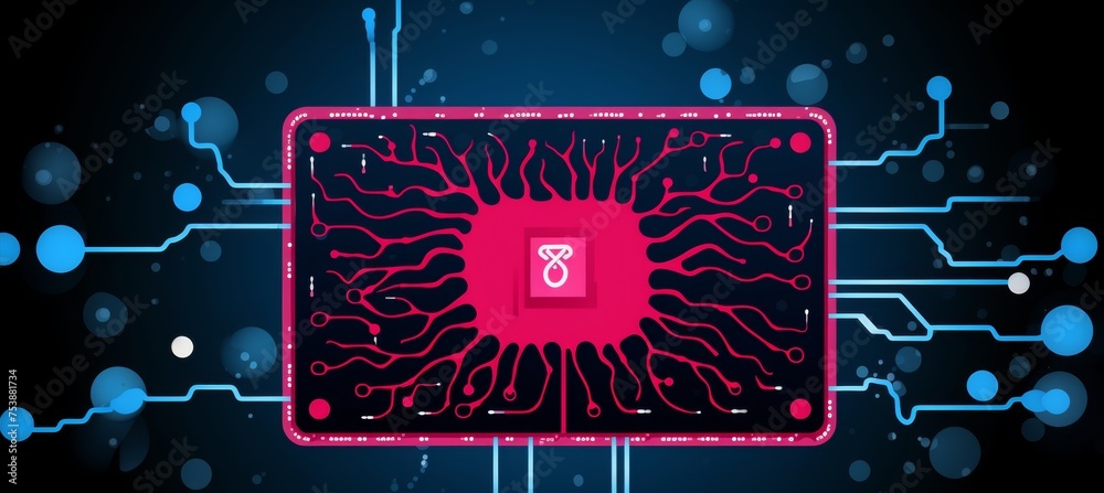 Foto de Minimalist illustration of neuralink chip implantation into ...
