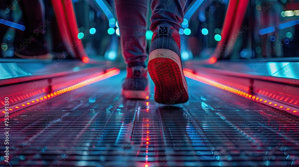 Color Photo Of An Advanced Biometric Gait Recognition System For Secure Identification Stock