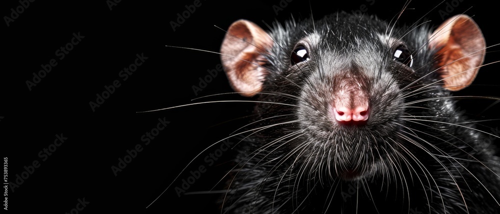 a close up of a rat's face with it's mouth open and it's eyes wide open ...
