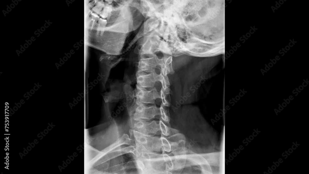 Time lapse of MRI human spine neck scan set, timelapse magnetic ...