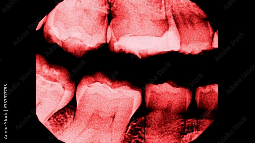 Stop motion of human teeth x-ray or ct scan horror collection. Human ...