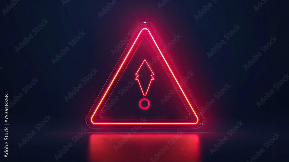 Danger Sign Caution, Stop Alert Attention Continuous One Line ...