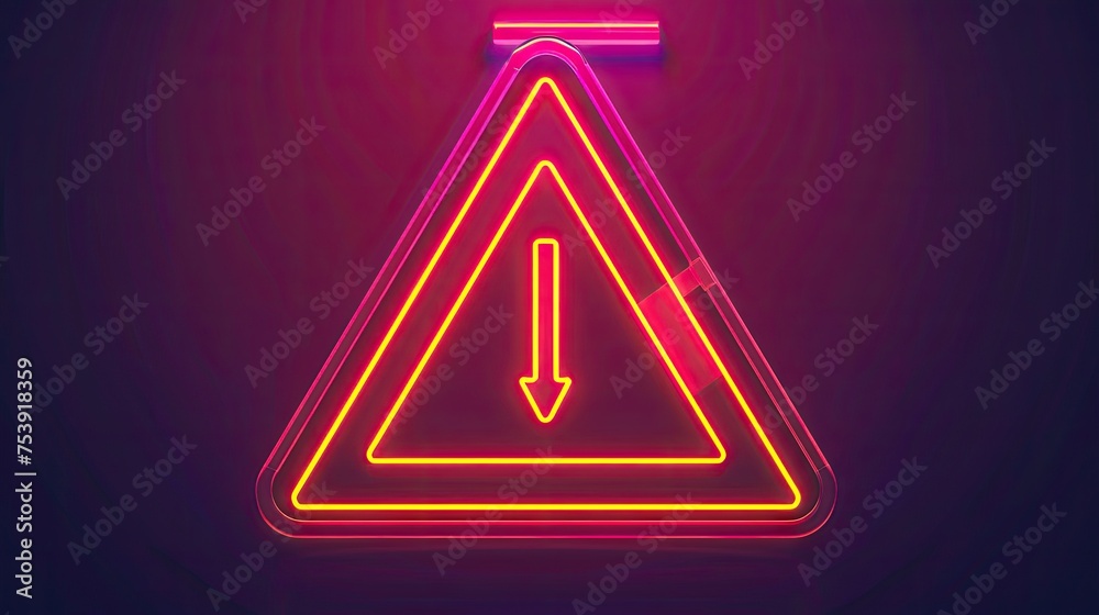 Danger Sign Caution, Stop Alert Attention Continuous One Line ...