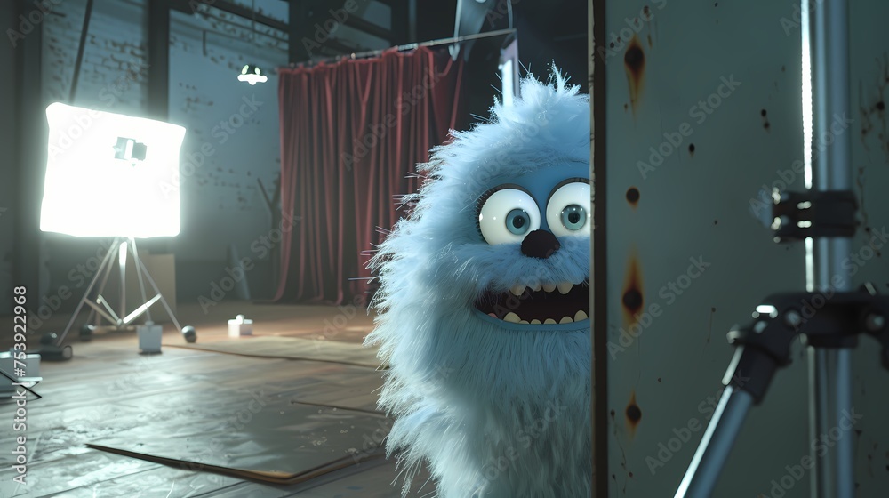 A playful and energetic 3D animated character, resembling a furry ...