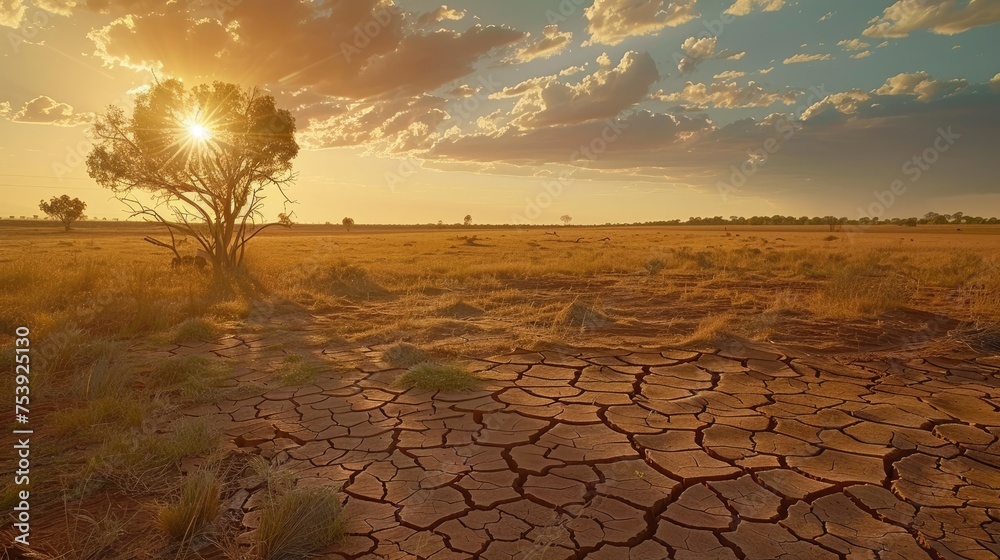 Global Warming, Extreme Weather Events, A Cracked, Dry Outback. Climate ...
