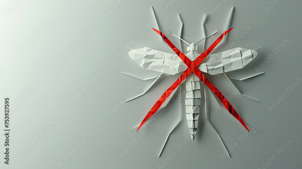 World Mosquito Day , logo illustration design of papercut 3d mosquito ...