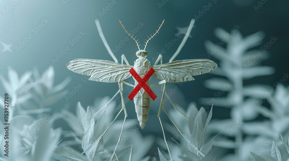 World Mosquito Day , logo illustration design of papercut 3d mosquito ...