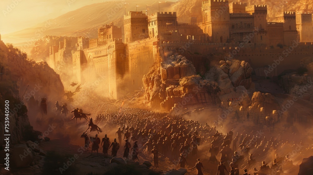 The Battle Of Jericho. The Walls Of Jericho Collapsing As The ...