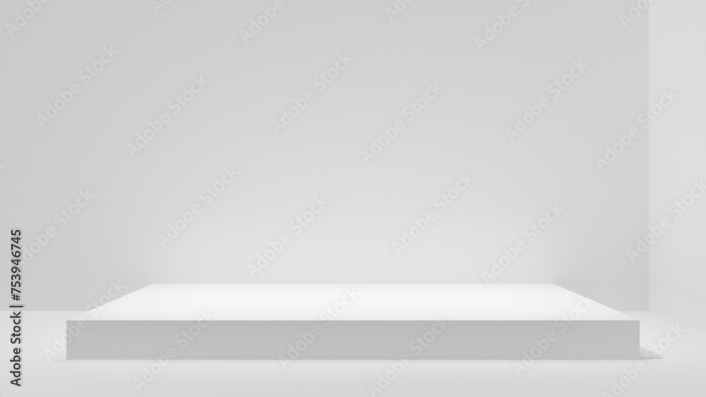Background - white bright clean studio room stage platform tabletop ...