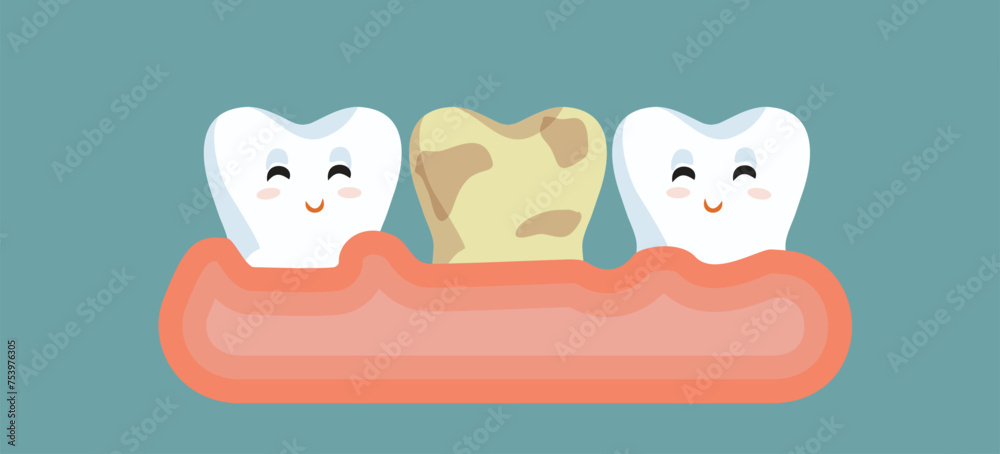 Rotten Unhealthy Tooth in a Mouth Vector Cartoon Illustration. Bad ...
