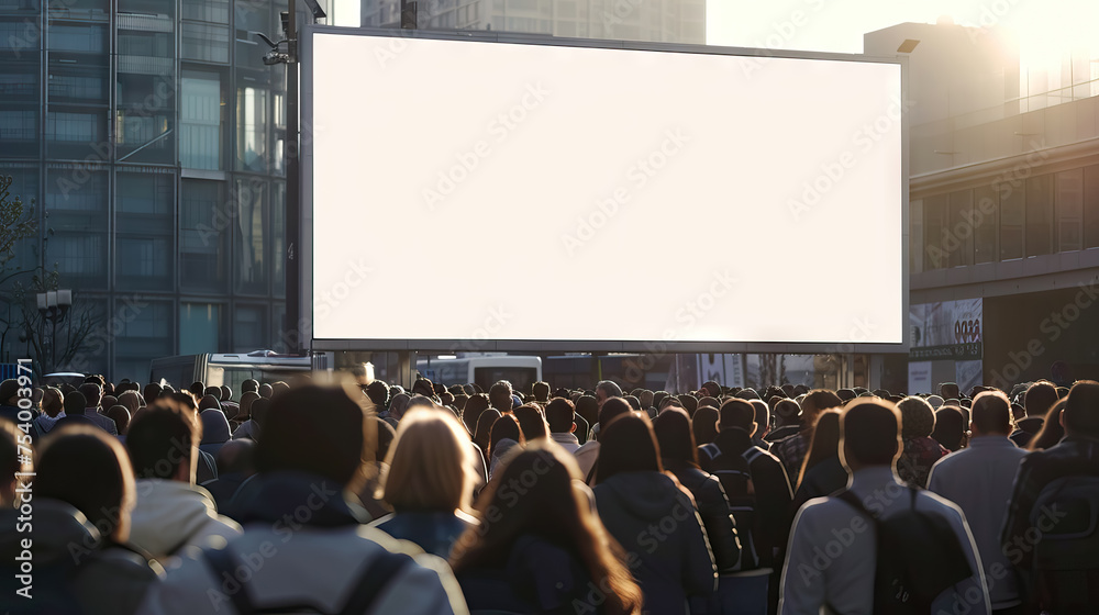blank billboard in Intersections crowd - AI Generated Stock ...