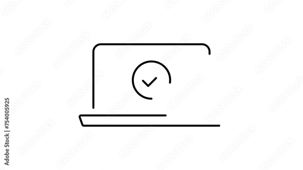 Laptop Check Animated Check Mark Icon on Laptop Display Tick Mark ...