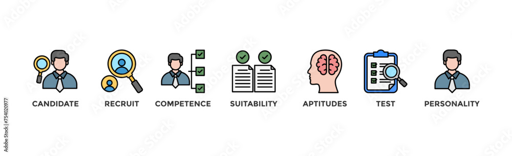Assessment center banner web icon vector illustration concept for ...