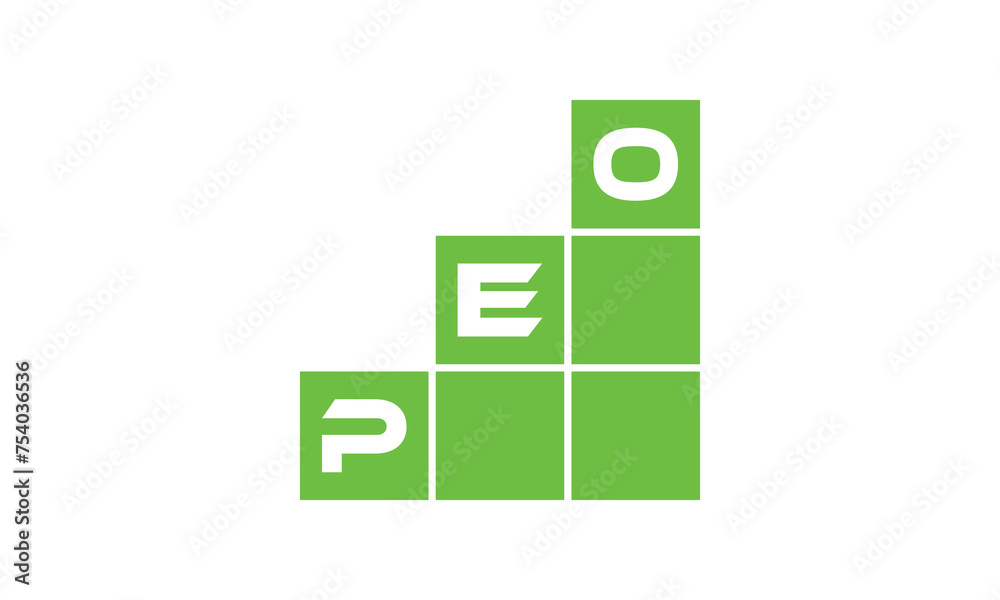 PEO initial letter financial logo design vector template. economics ...
