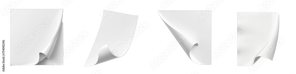 Blank bended paper sheet with a curved corner Hyperrealistic Highly ...