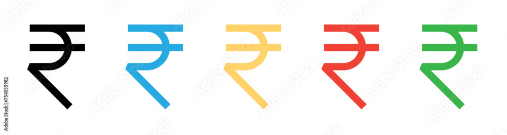 Vecteur Stock Indian Rupee Vector Illustration Set. Indian Currency ...