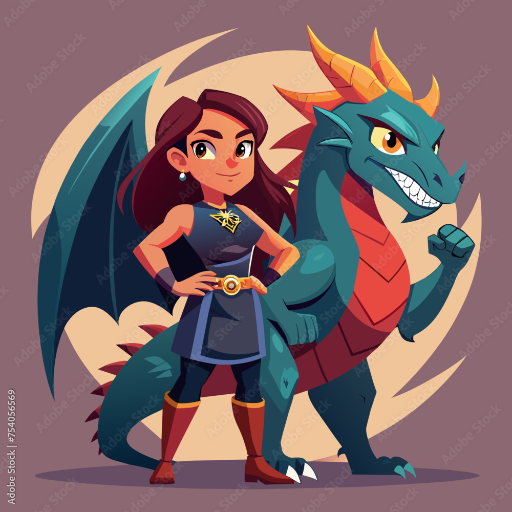 Vetor de Born to Roar Girls with Grit and Dragons by Their Side ...