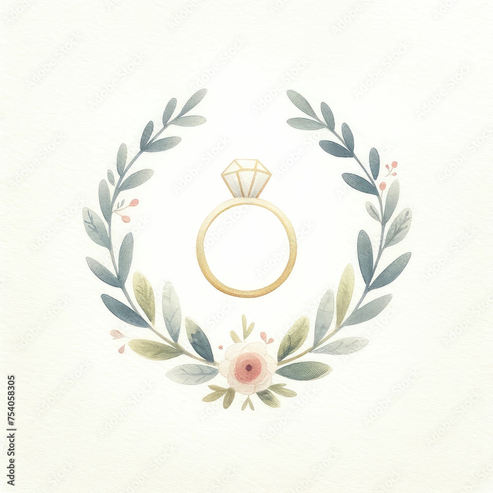 Wedding element. watercolor illustration, Wedding clipart on white ...
