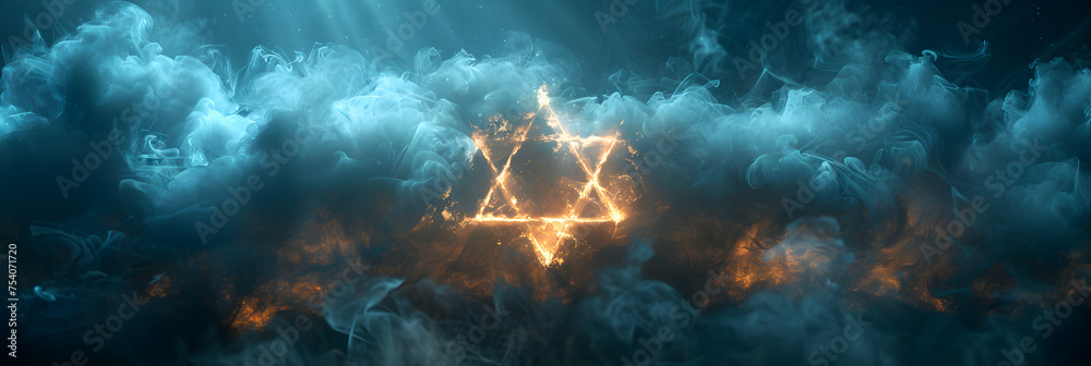 fire in the forest with the shape of star, The Shield of David Israeli ...