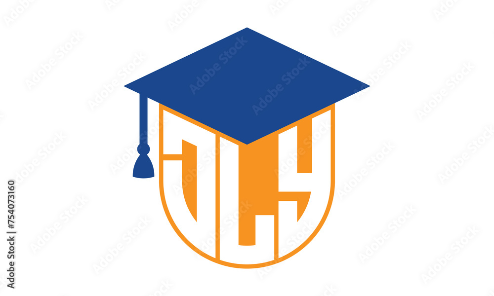 DLY initial letter academic logo design vector template. school college ...