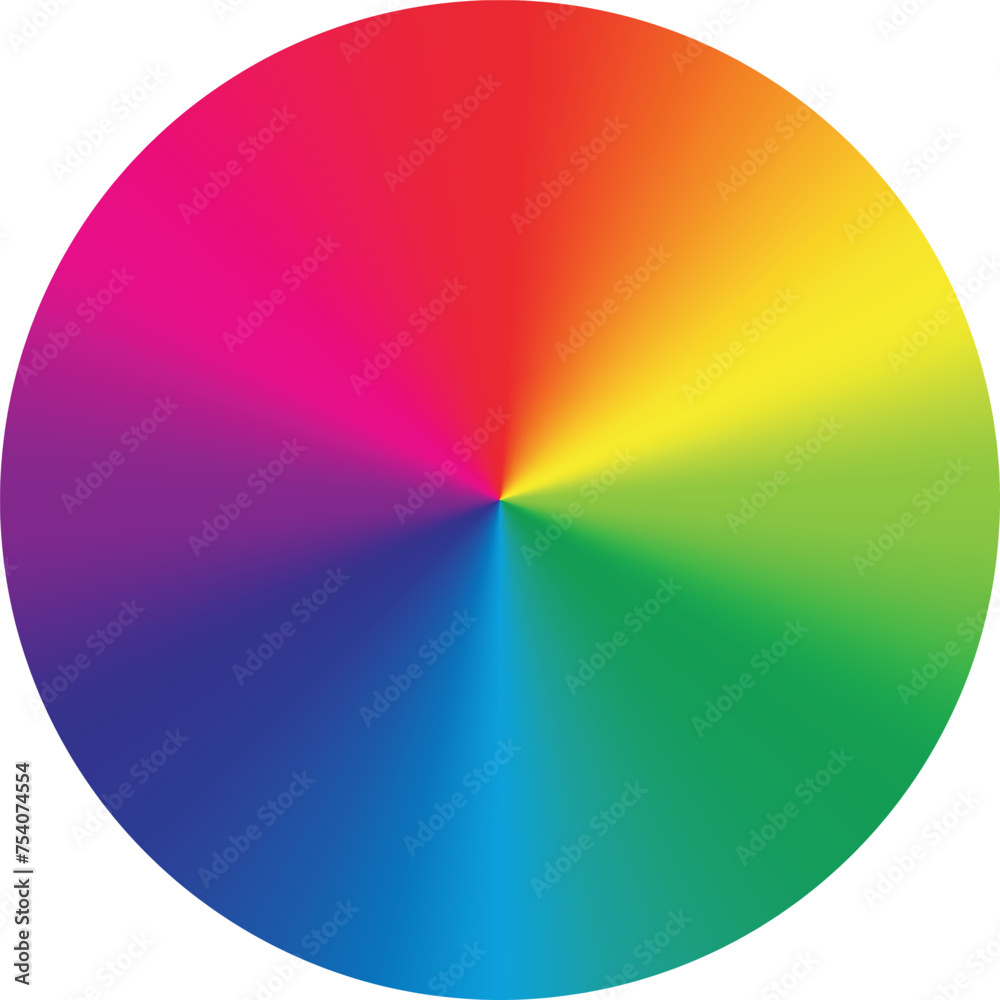 Color wheel circle. Color palette guide. RGB color model. Isolated ...