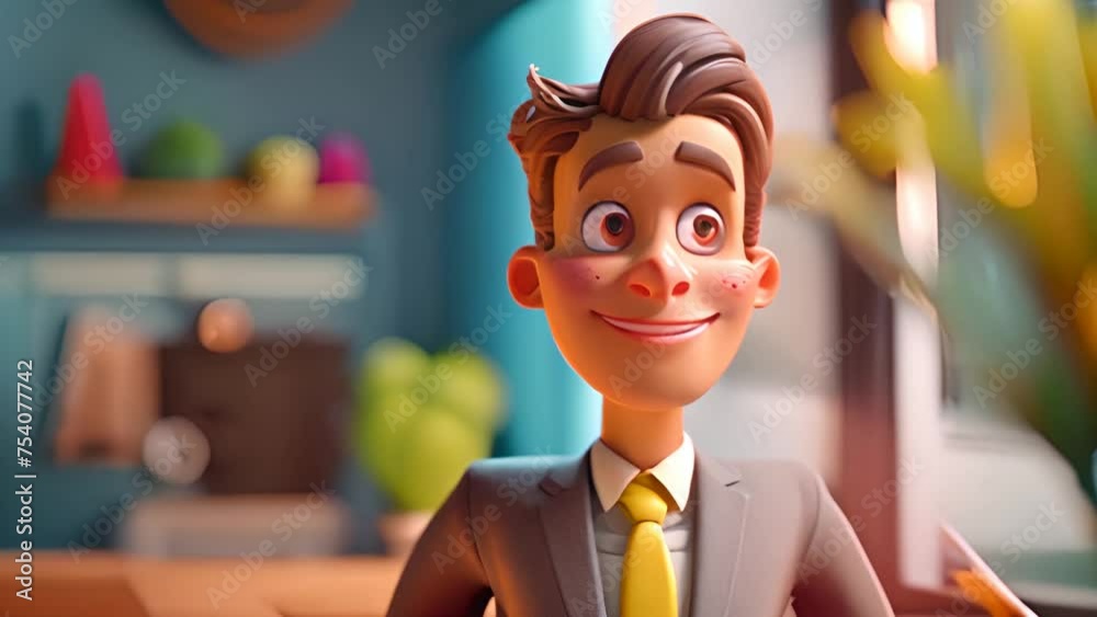 An impressive 3D model portraying a professional businessman in a ...