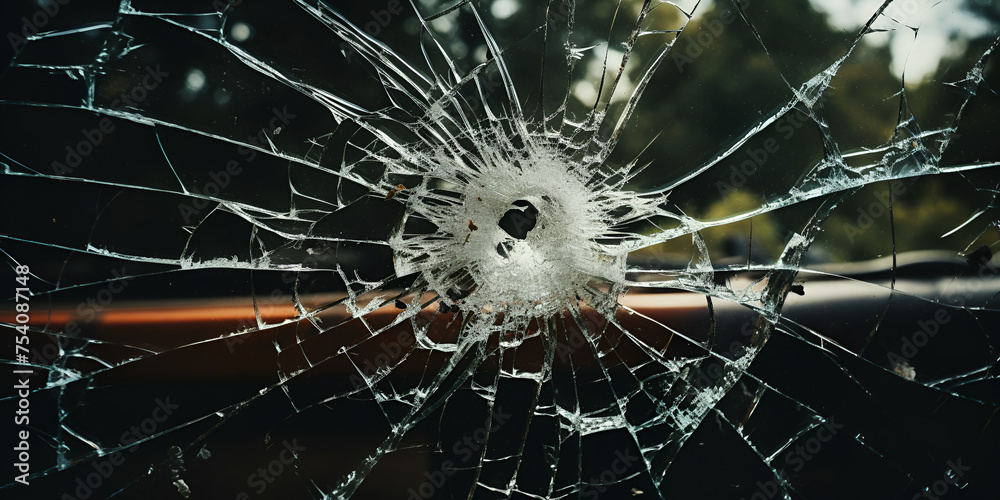 broken glass window, Cracked windshield from rocks close up, Glass ...