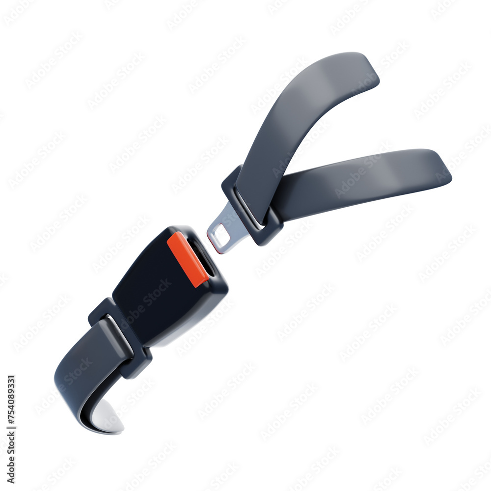 3D Seat Belt Model Safety In Automotive . 3d illustration, 3d element ...