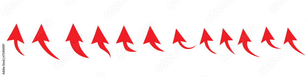 Flat style curved arrow icon collection isolated. different kinds of ...