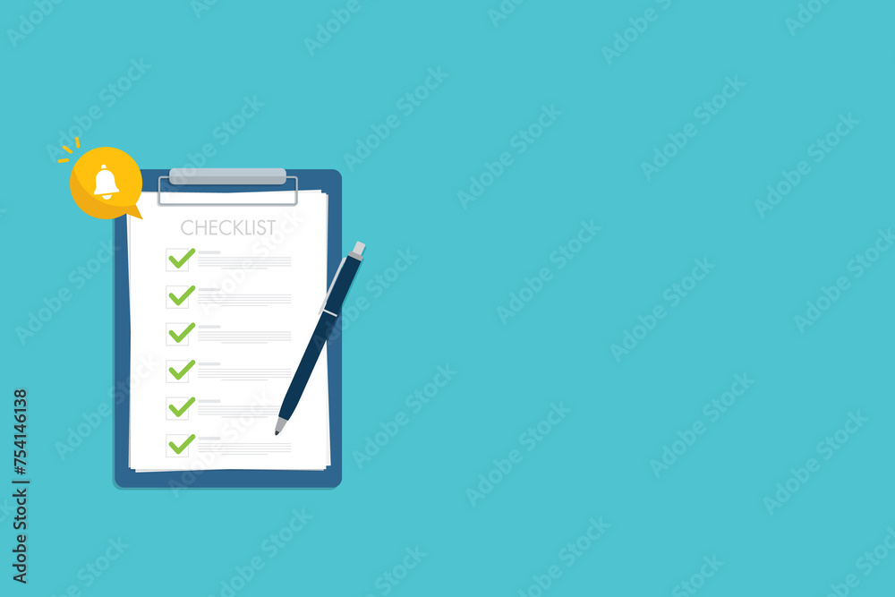 Checklist. Check list document, paper check list and to do list with ...
