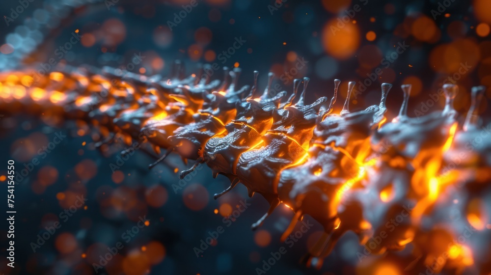 An illustration of a herniated disc in a human lumbar spine, showing ...