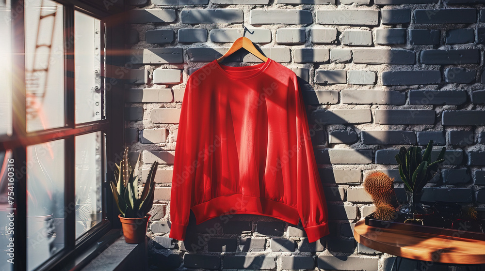 "Red garments hang elegantly, igniting passion and confidence. Each ...
