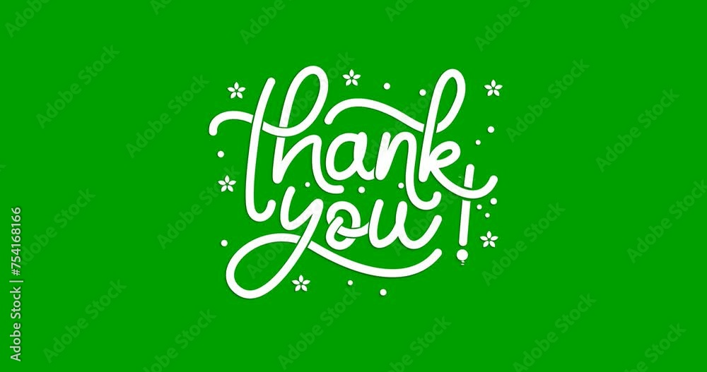 Thank you text animation. Handwritten inscription calligraphy monoline ...