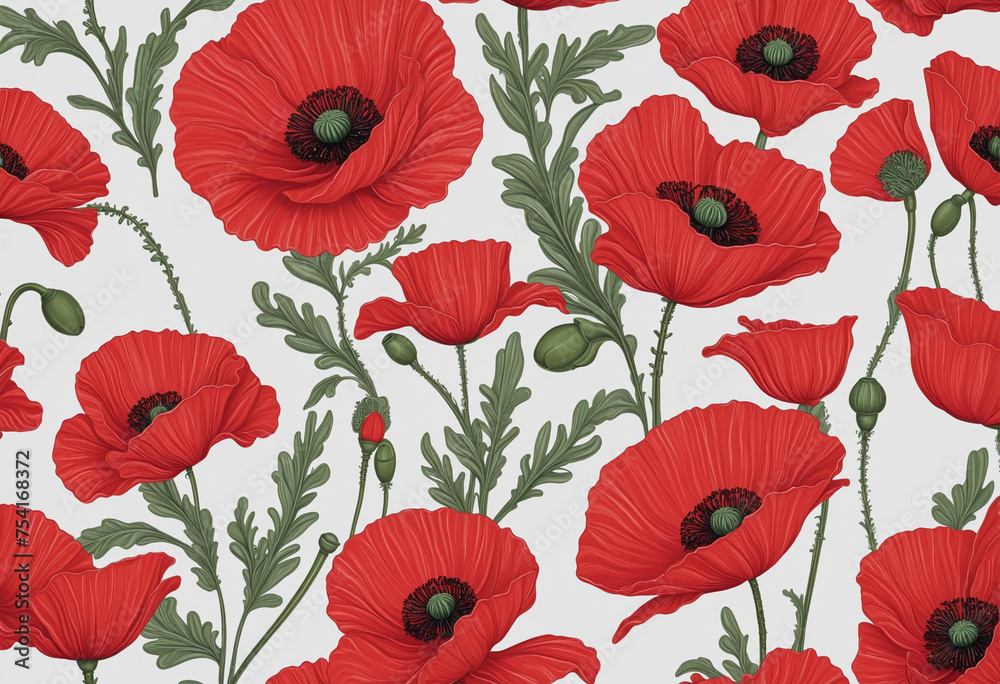 Red poppy as a symbol of memory for the fallen in the war Stock ...