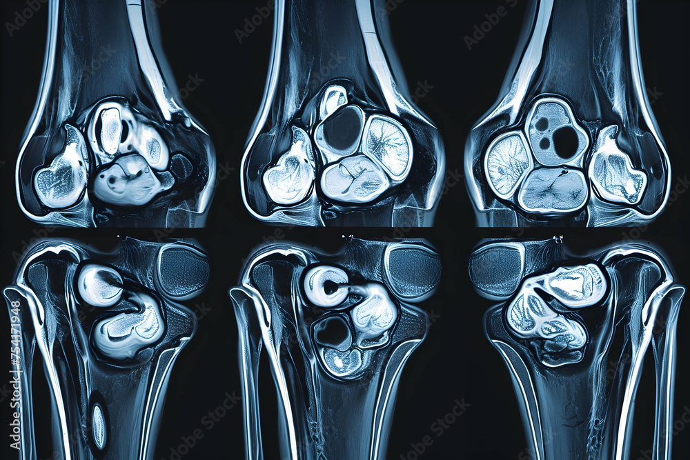 Illustration MRI showing multiple cross-sectional views of the human ...