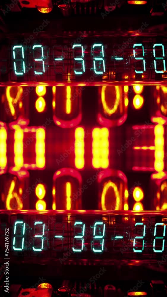 counting numbers, time and code information in vertical Stock Video ...