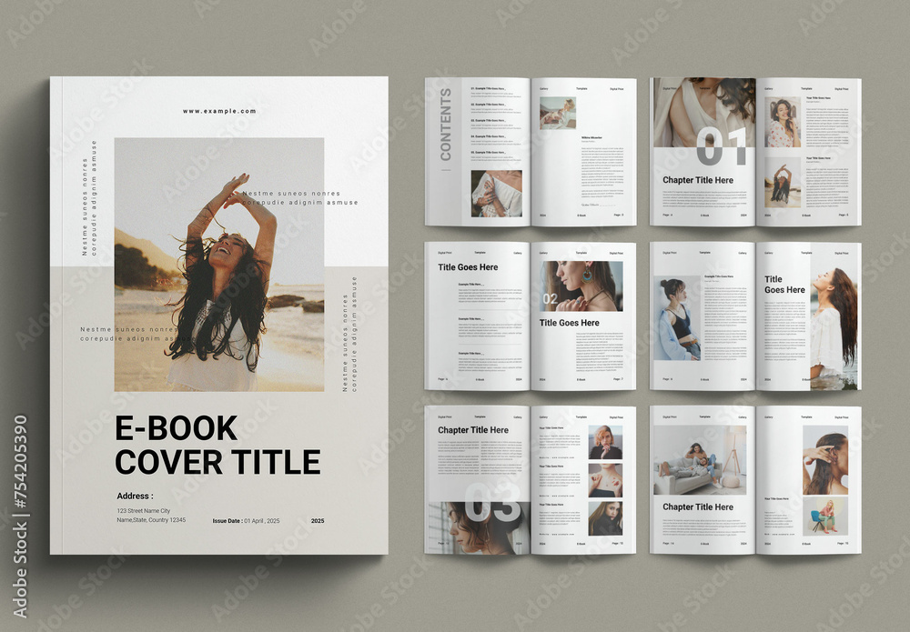 Ebook Layout Design Template Stock Template | Adobe Stock