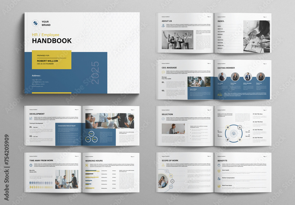 Employee Handbook Template Landscape Stock Template | Adobe Stock