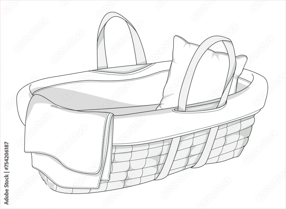 Baby Cradle Baskets, Picnic Baskets, and Baby Baskets with Flat ...