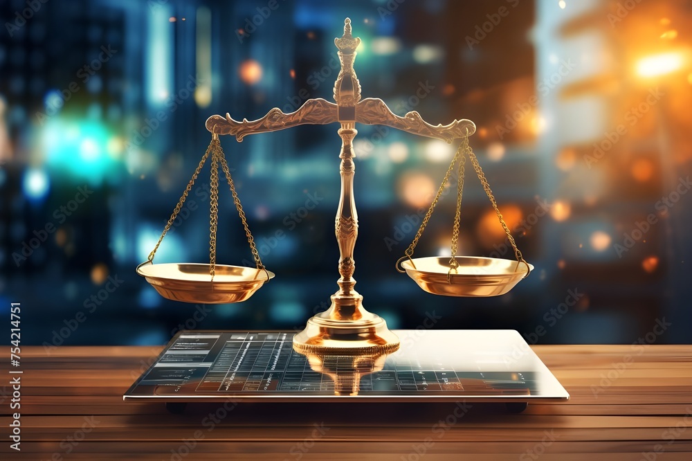 Law scale justice symbol on the blurred background Judge justice ...