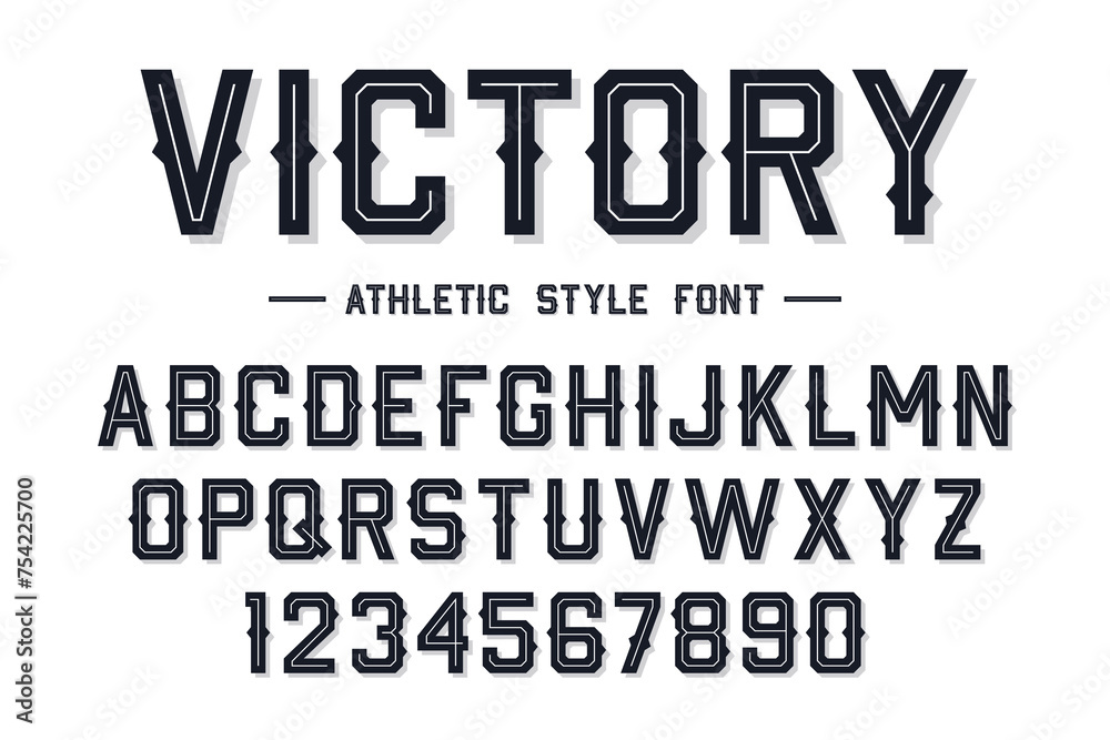 Sport style font. Athletic and sport style font with lines inside ...