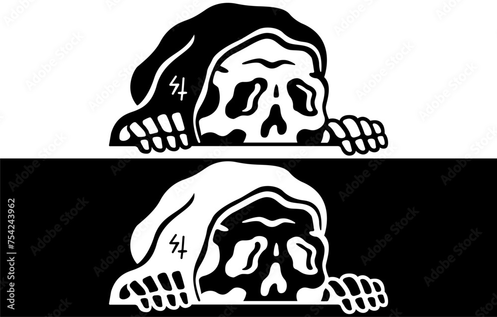 Grim Reaper Peeker Car Sticker, Decal, Vinyl, Label, Windshield Window ...