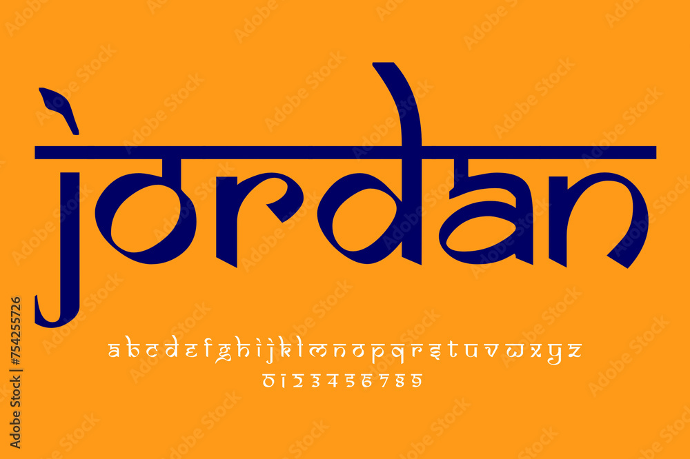 country Jordan text design. Indian style Latin font design, Devanagari ...