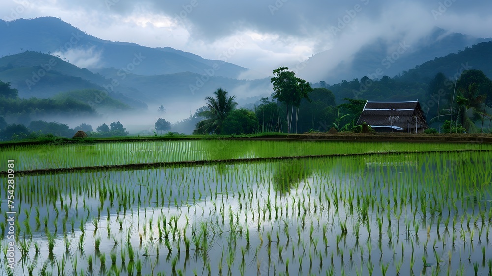 Thailand. Rice terraces agricultural sceneries. Rice fields with asian ...