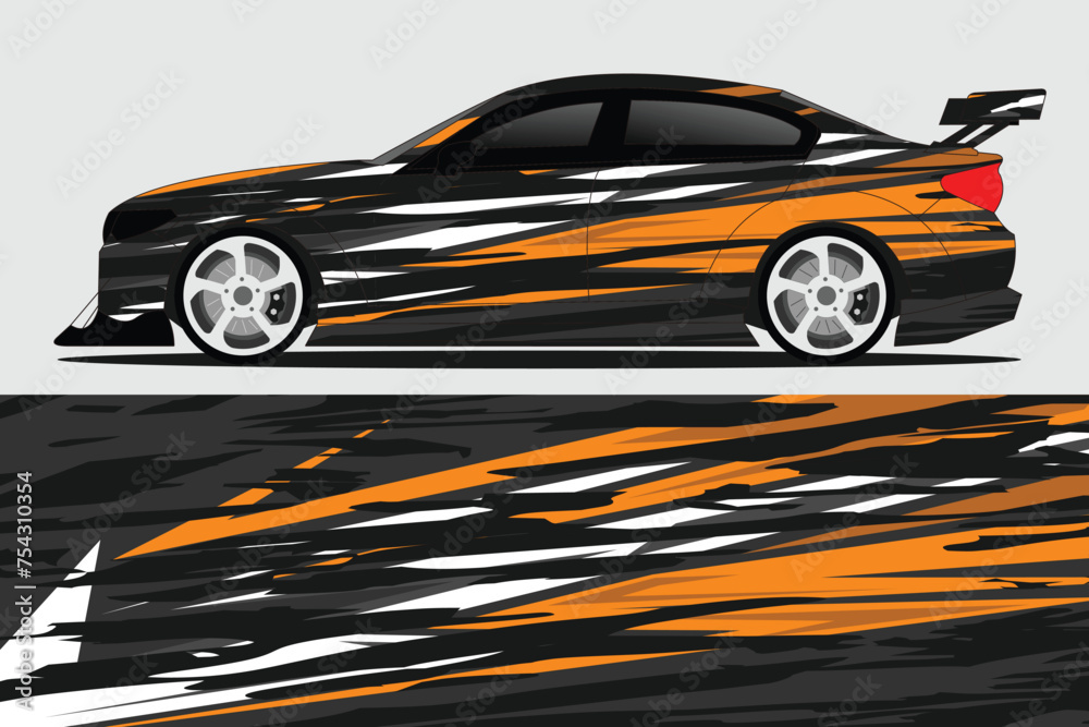 Car sticker design vector. Graphic abstract line racing background kit ...