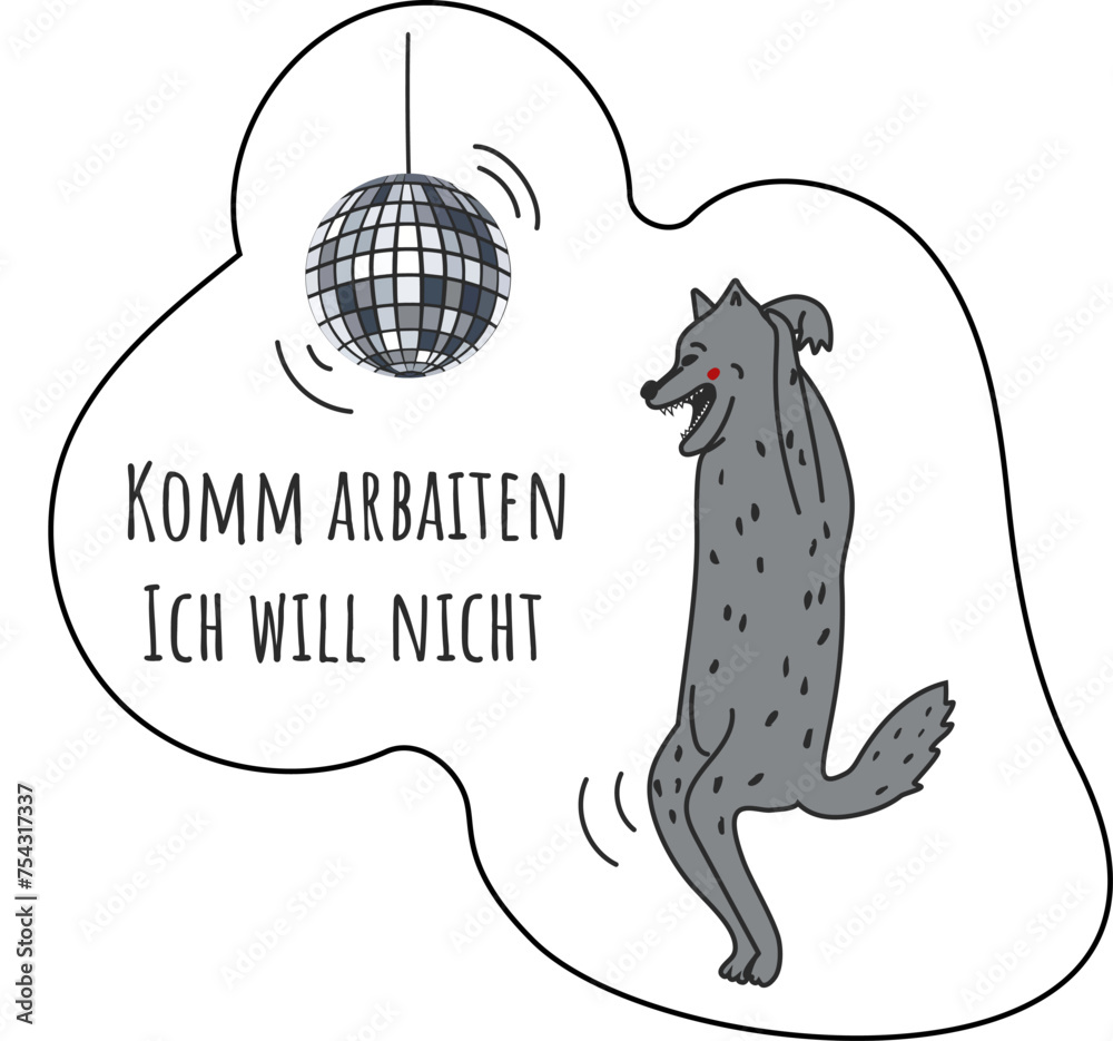 Grafika wektorowa Stock: Dancing wolf meme from the Internet. Mister I ...