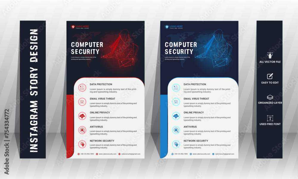 Cyber security mordent Instagram story design. Cybersecurity threats ... Cyber security mordent Instagram story design. Cybersecurity threats ...